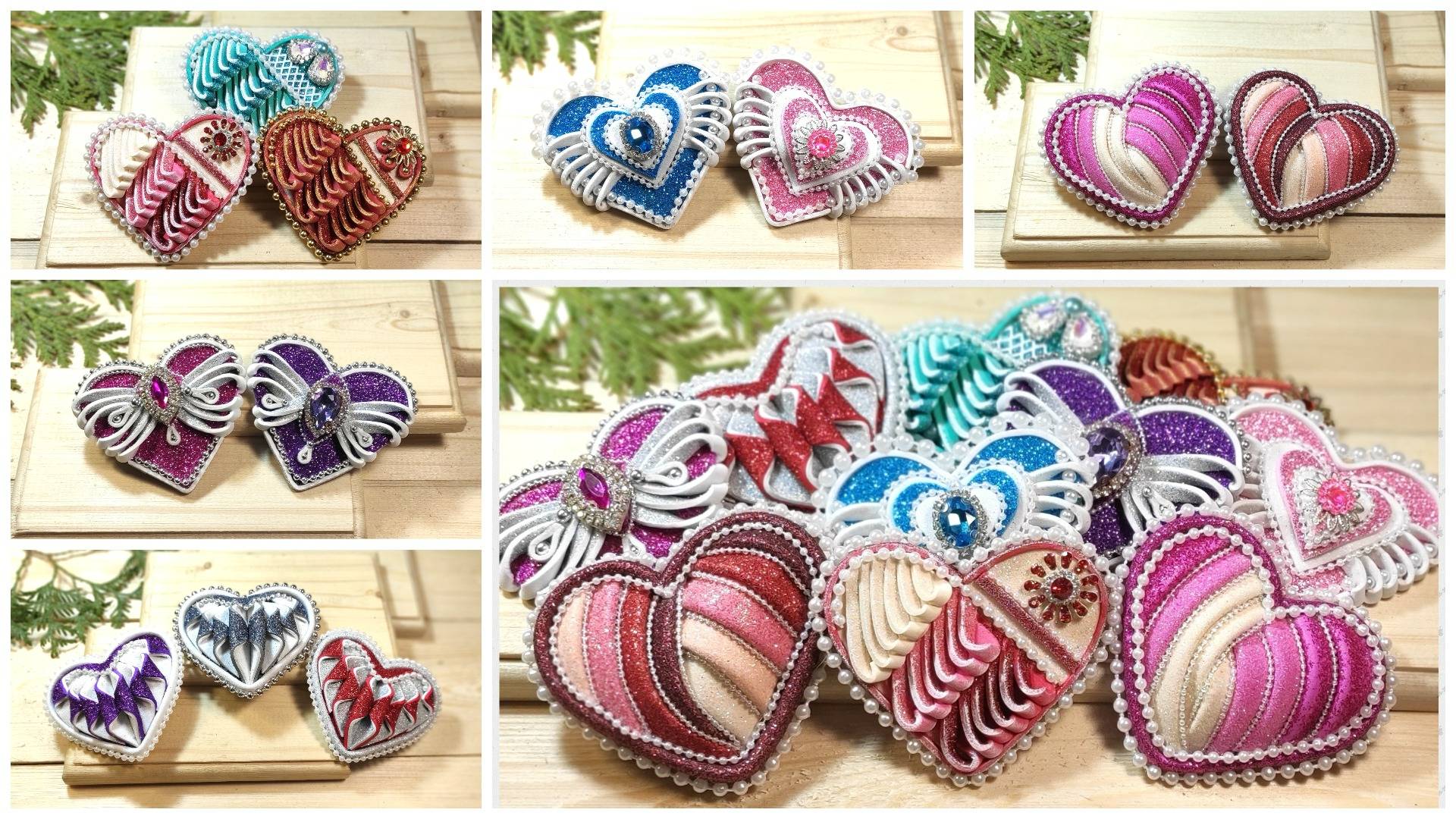 4 Идеи сердечек своими руками из фоамирана. Магнитики сердечки своими руками.