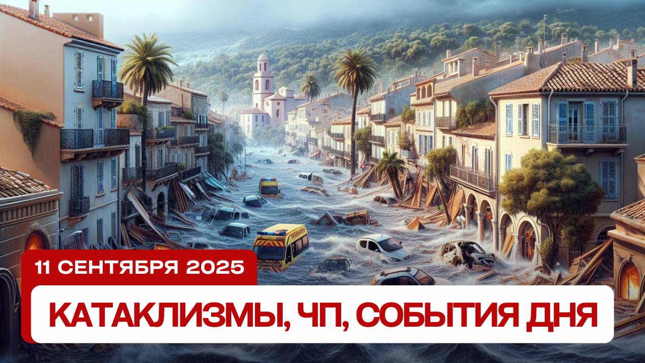 Катаклизмы 11.09.2025: Потоп в Буйнакске, хаос в порту США, наводнения в Италии и Японии