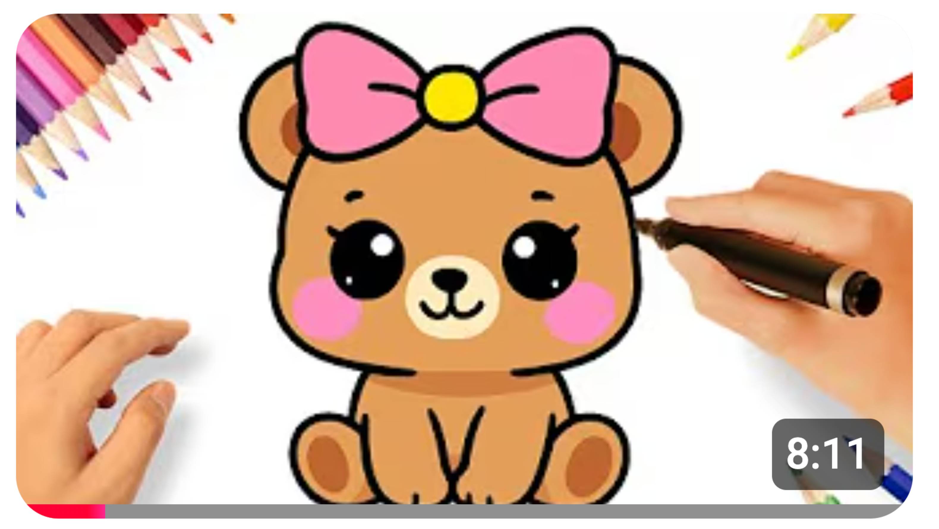 КАК ЛЕГКО НАРИСОВАТЬ МЕДВЕДЯ КАВАЙИ 🧸🎀