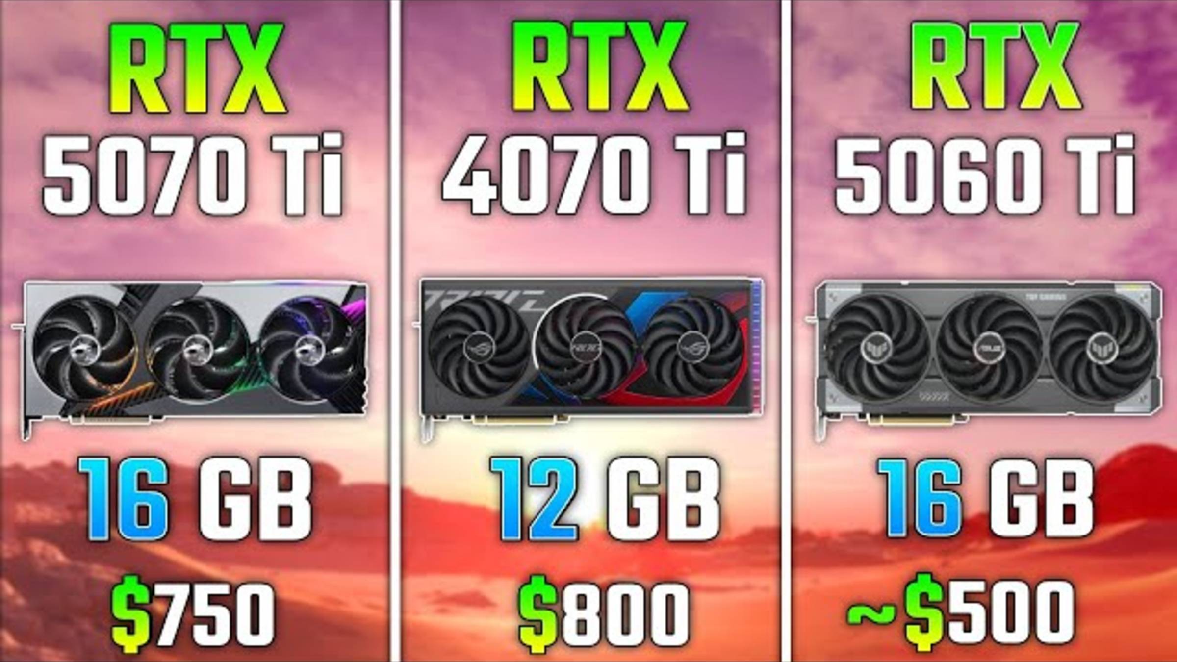 RTX 5070 Ti vs RTX 4070 Ti vs RTX 5060 Ti | Test in 7 Games