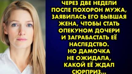 Через две недели после похорон мужа, заявилась его бывшая жена, чтобы стать опекуном дочери и...