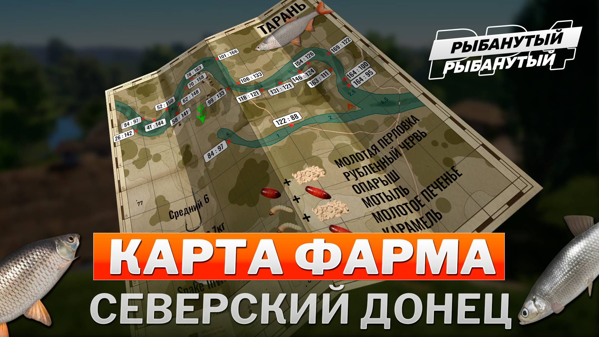 КАРТА ФАРМА СЕРЕБРА ● Северский Донец ● Русская Рыбалка 4