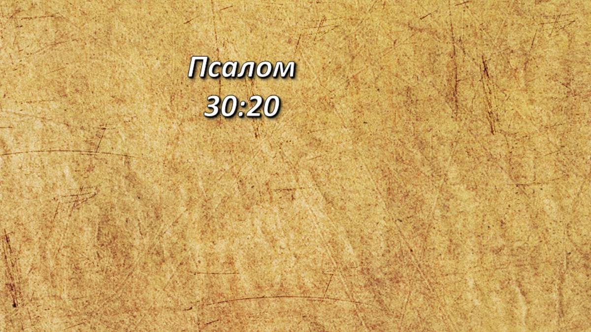 Стих дня. Псалом, 30;20.