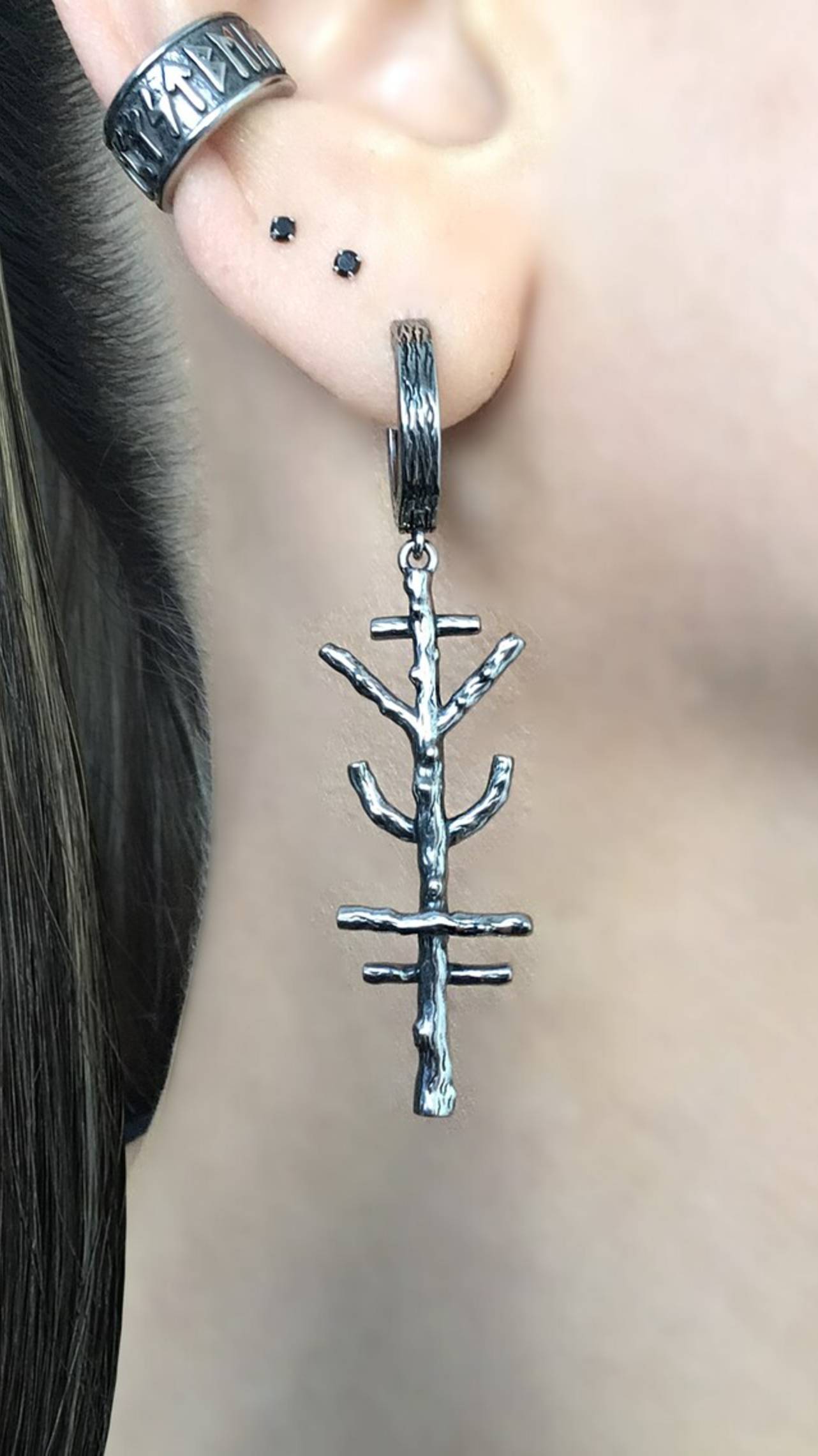 Серьги-конго "Рунический став" от StarfallShop