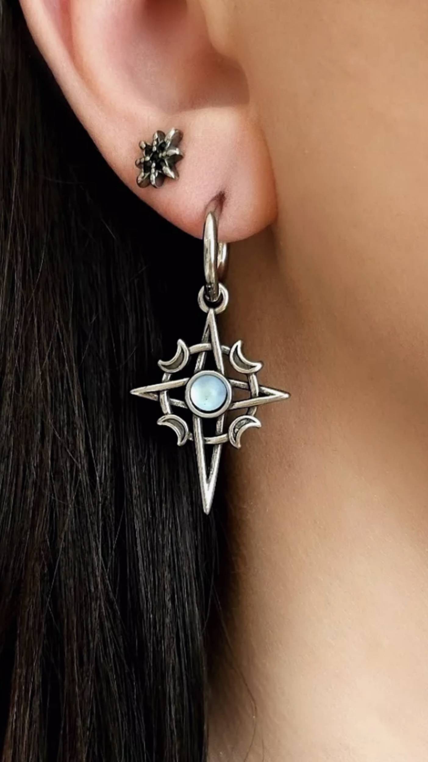 Серьги-кольца "Южнополярная звезда" от StarfallShop