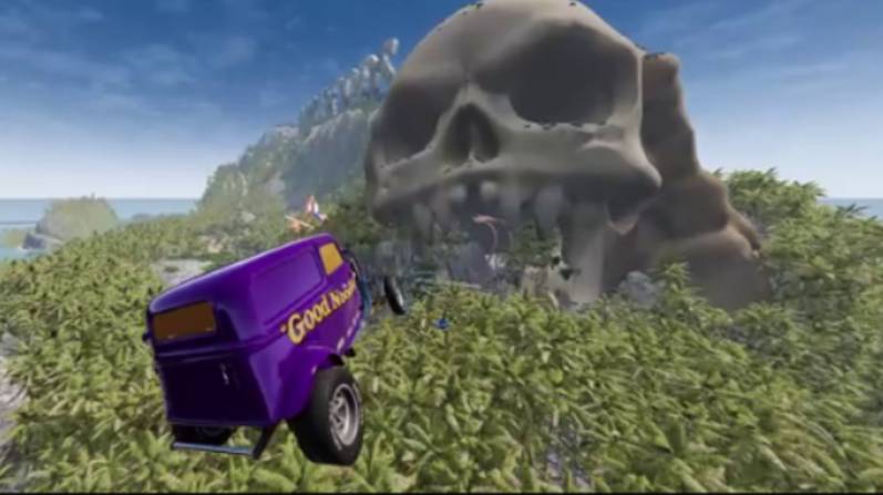 Машины летят в огромный череп! BeamNG.drive аварии