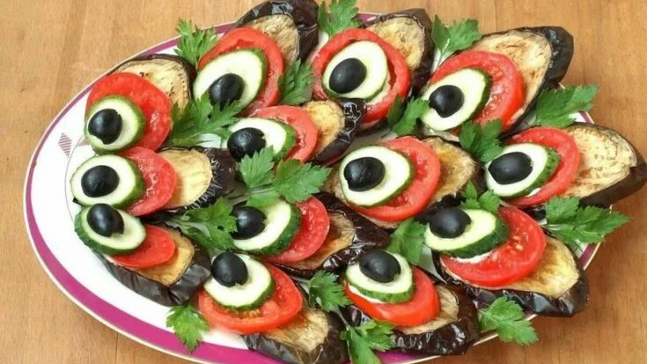 Закуска "Хвост павлина" из овощей. Просто и очень вкусно!