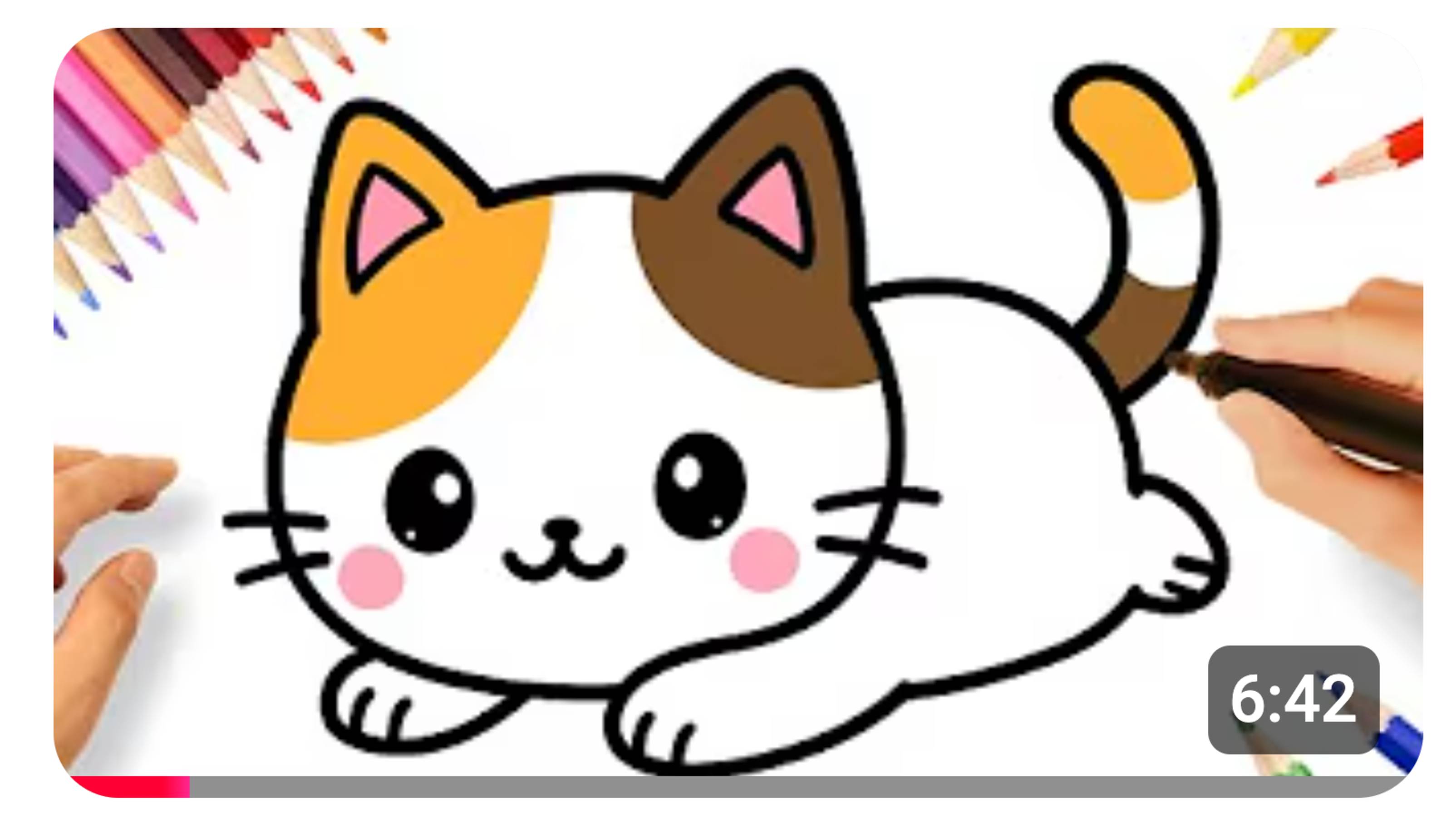 КАК ПРОСТО НАРИСОВАТЬ ПРЫГАЮЩЕГО КАВАИЙНОГО КОТЕНКА 😻❤️