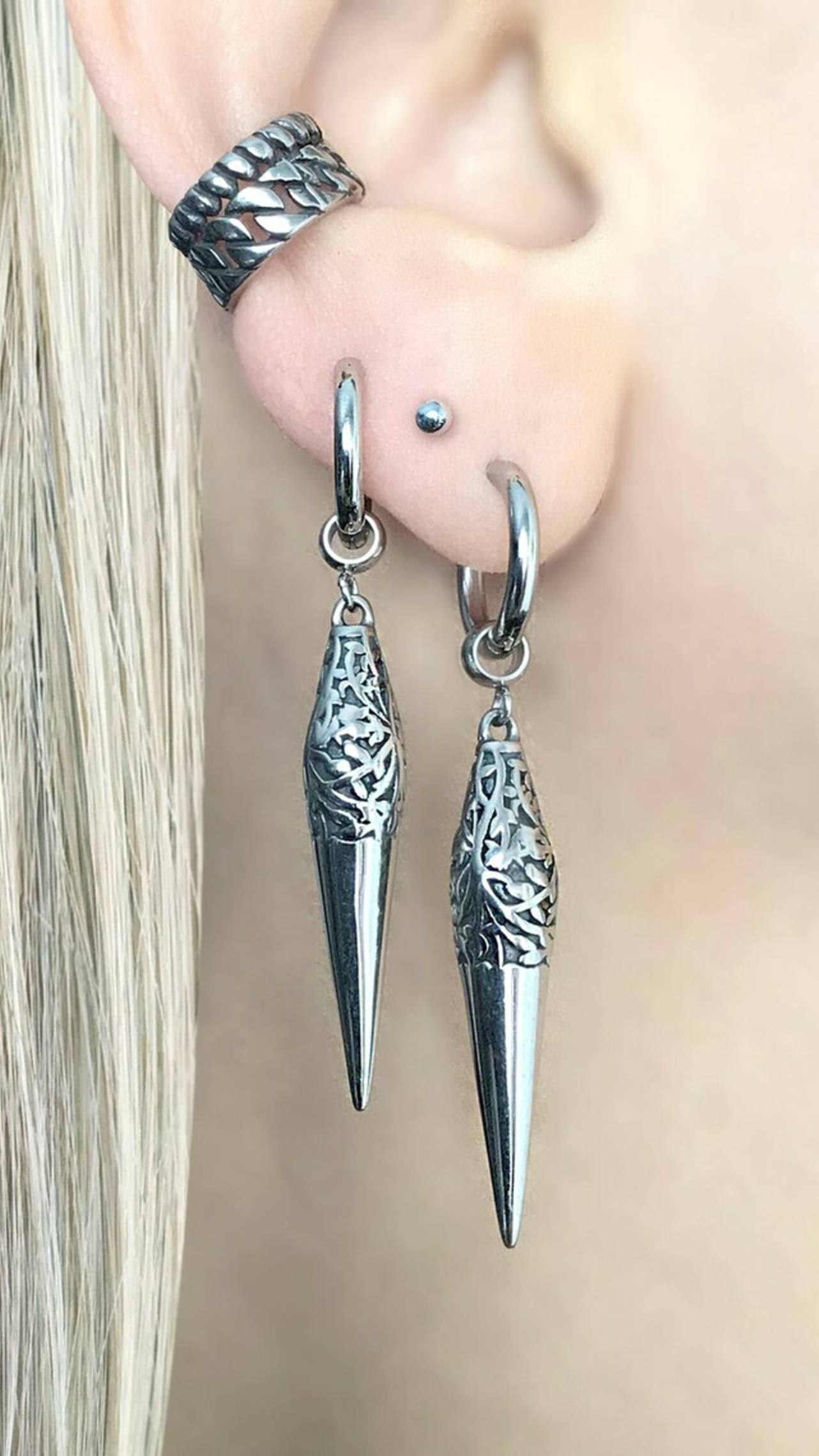 Длинные серьги-кольца "Скрижали" от StarfallShop