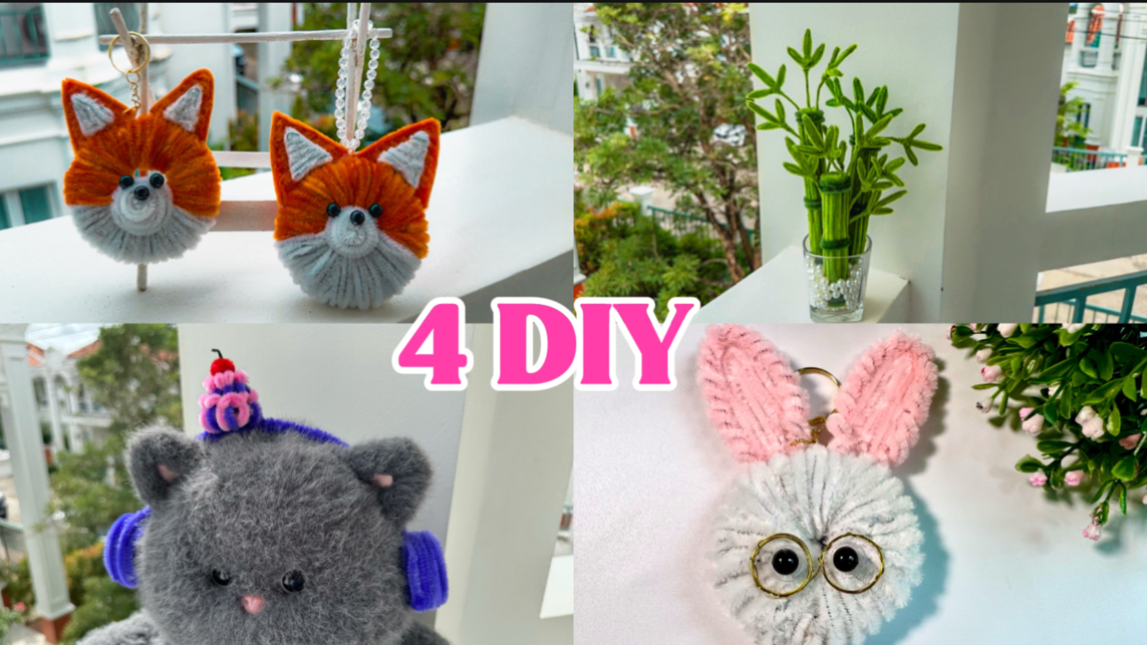 4 поделки из пушистой проволоки 💕