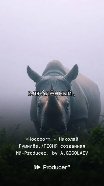 «Носорог» - Николай Гумилёв.ПЕСНЯ созданная ИИ-Producer