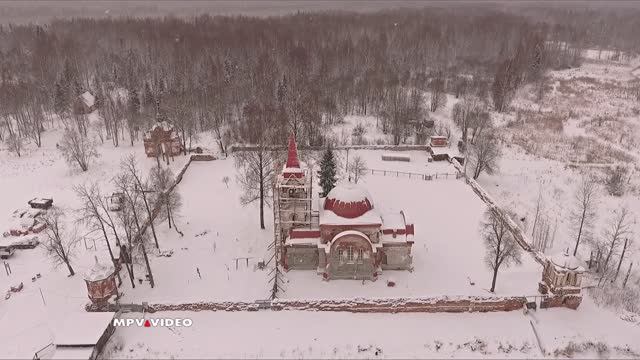 Рёконьская пустынь ~ обзор виды сверху ~ Рёконьский монастырь ~ аэросъемка Новгородская область