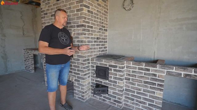 Барбекю из кирпичей ручной формовки в  Тульском собрала Майкопская бригада