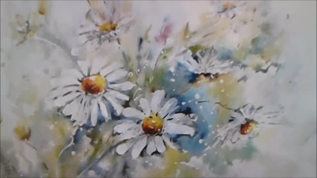 Ромашки | (Бумага, акварель)