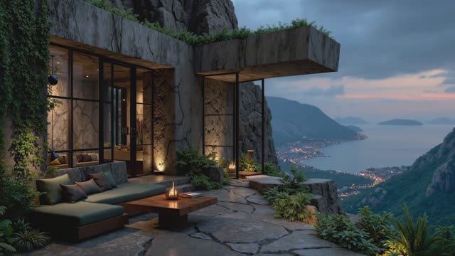 Deep Chillout Music for Focus ｜ Cliffside Sunset Lounge Vibes & Productive Work Flow State