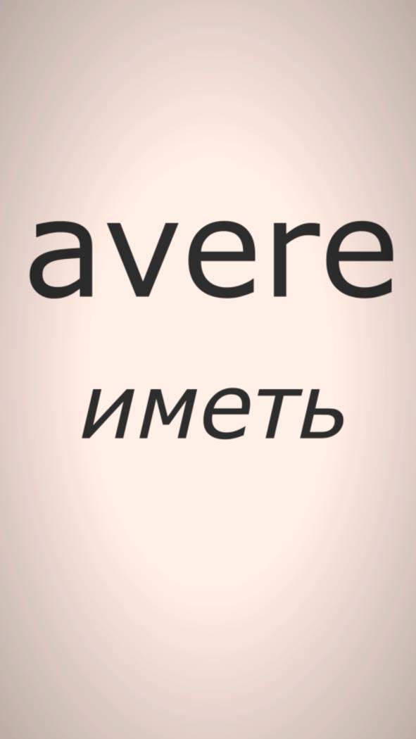 Спряжение глагола avere в настоящем времени