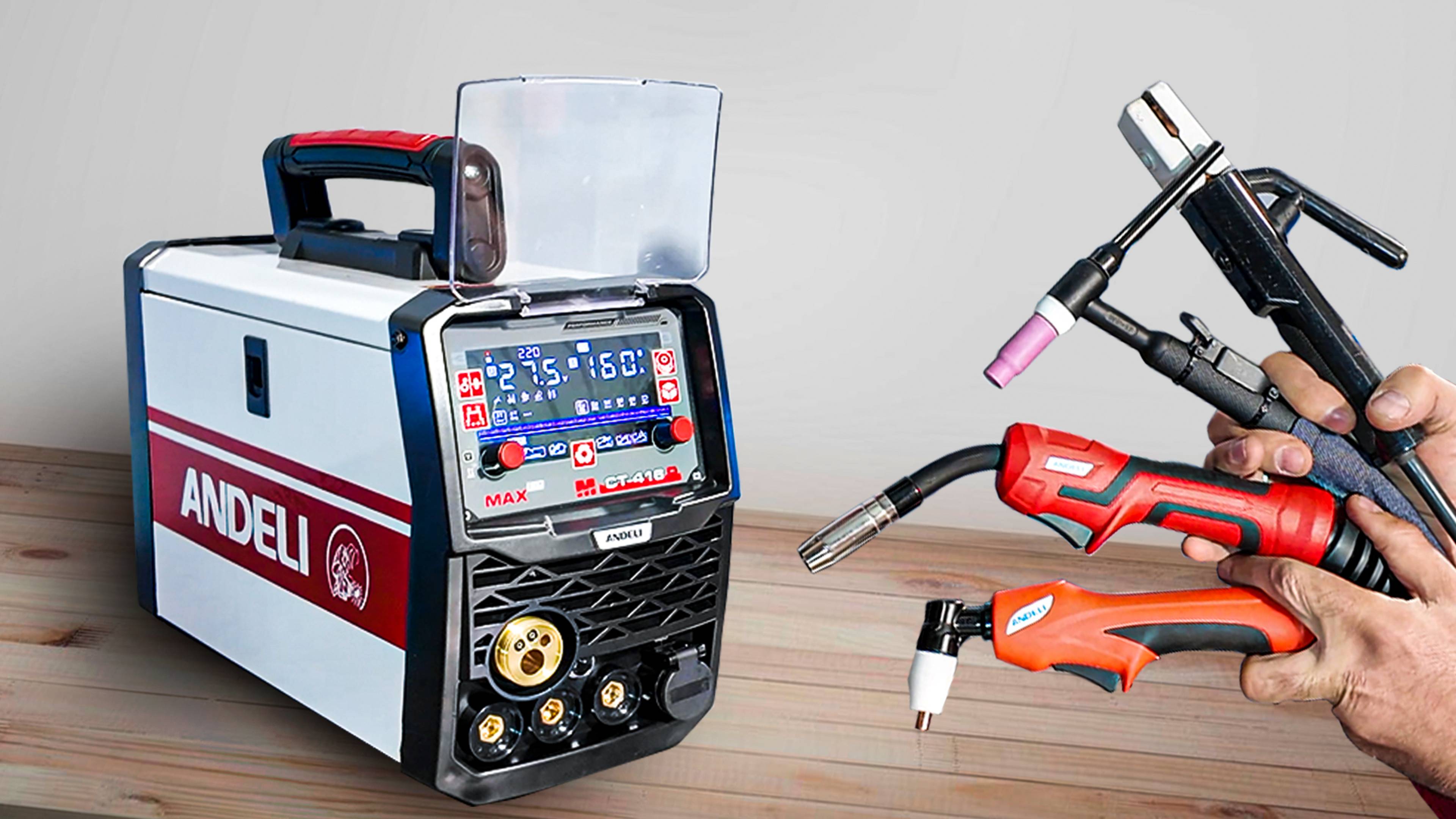 Мультисварочный аппарат 6в1 (плазменная резка, MIG, MIG PULSE, MIG FLUX, TIG, MMA) ANDELI MCT-416P