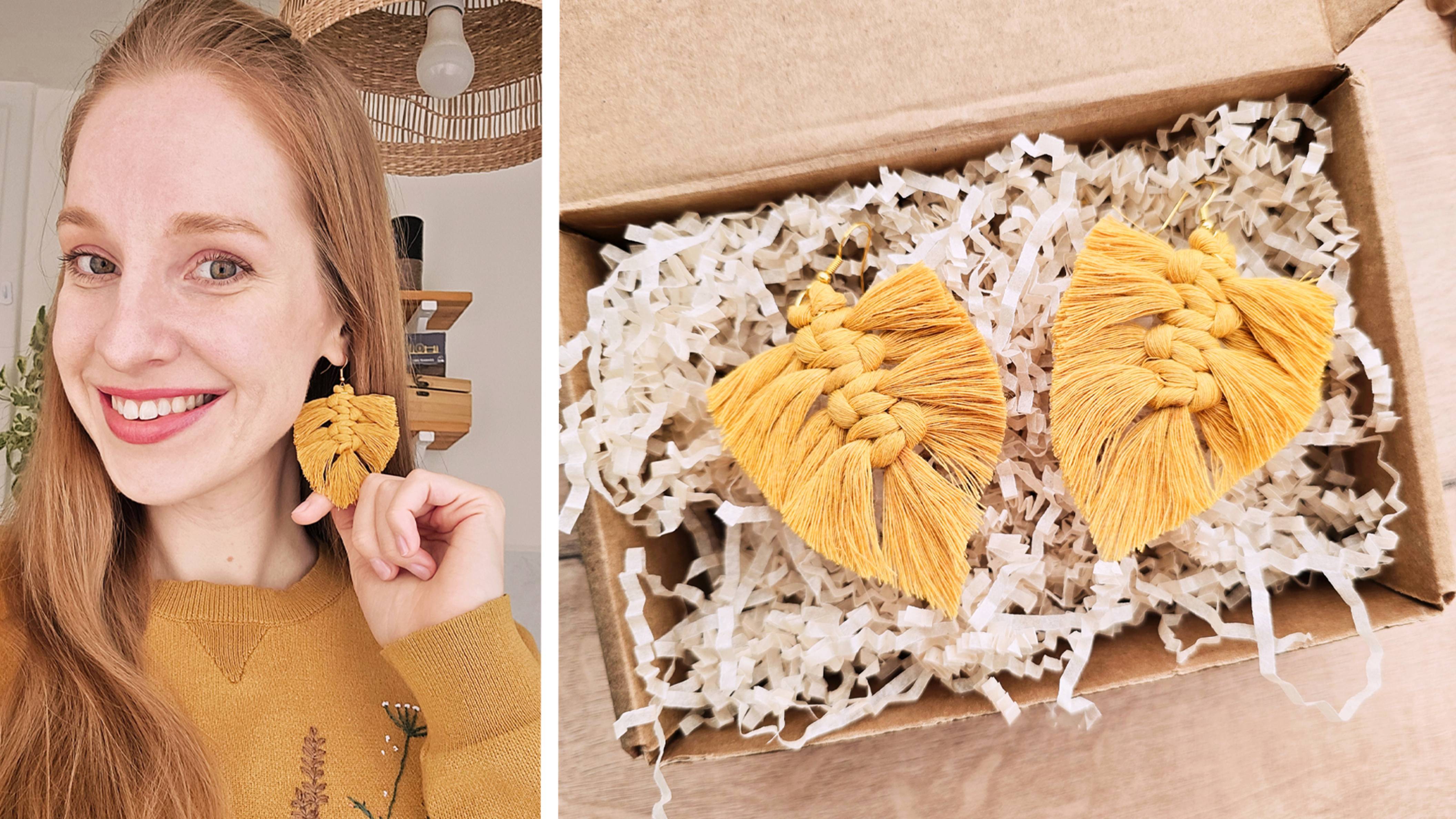 СЕРЬГИ ЛИСТИКИ 🍂 | Макраме мастер-класс