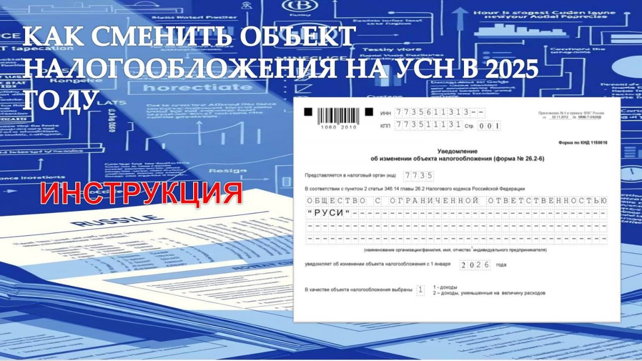 КАК СМЕНИТЬ ОБЪЕКТ НАЛОГООБЛОЖЕНИЯ НА УСН В 2025 ГОДУ. ПОДРОБНАЯ ИНСТРУКЦИЯ