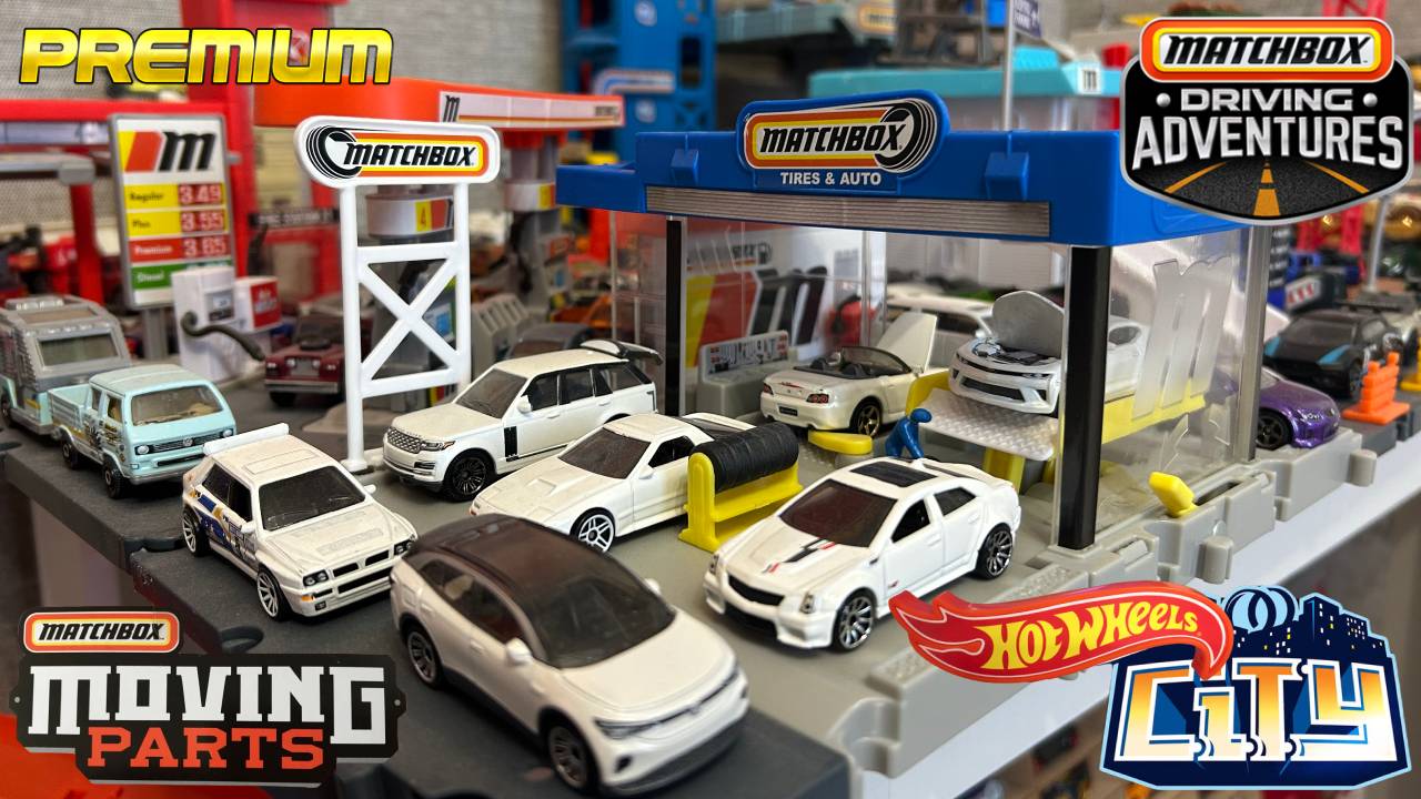 Hot Wheels vs Matchbox город машинок. Автосервис и пожарная часть