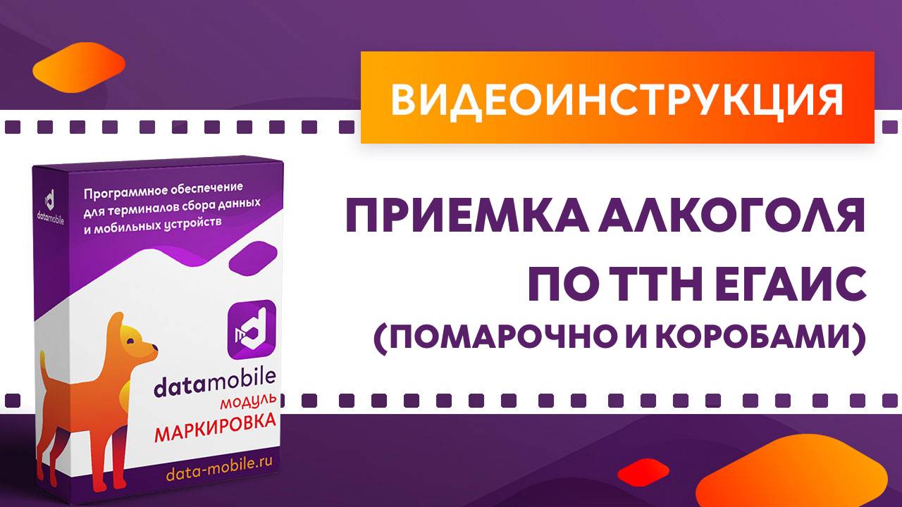 DataMobile. Приемка алкоголя по ТТН ЕГАИС (помарочно и коробами)