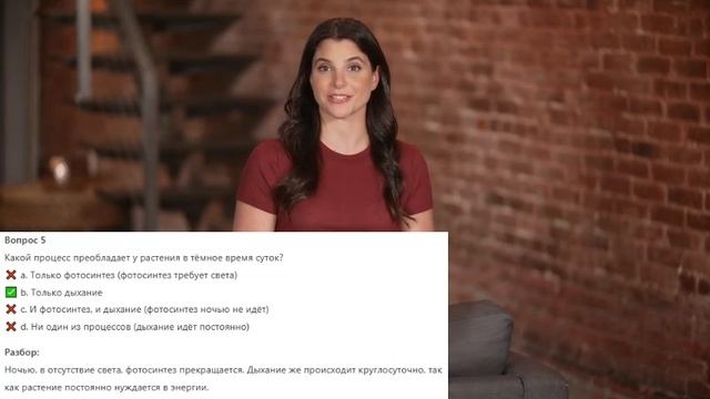 Биология 6 класс. Урок 7. Тест 1. Дыхание и обмен веществ. Подготовка к ВПР, бесплатно.