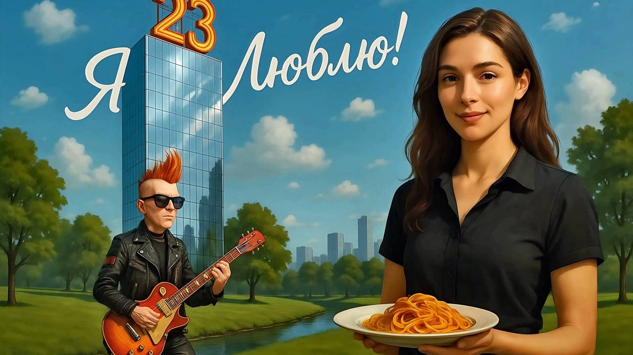 Песня. Я люблю. Число 23. Зелёный цвет. Музыка. Клипы. Панк рок. Юмор. Попса. Макароны. МорковкинТВ.