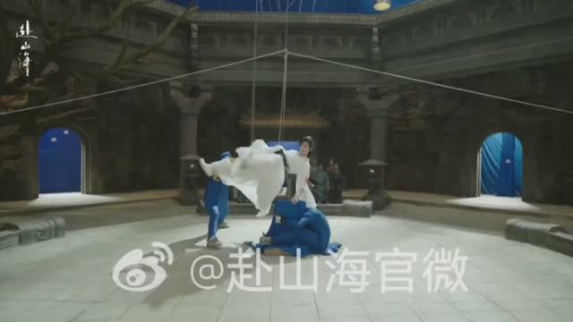 Закадровые съемки дорамы "Путешествие за горы и моря". Сцена боя