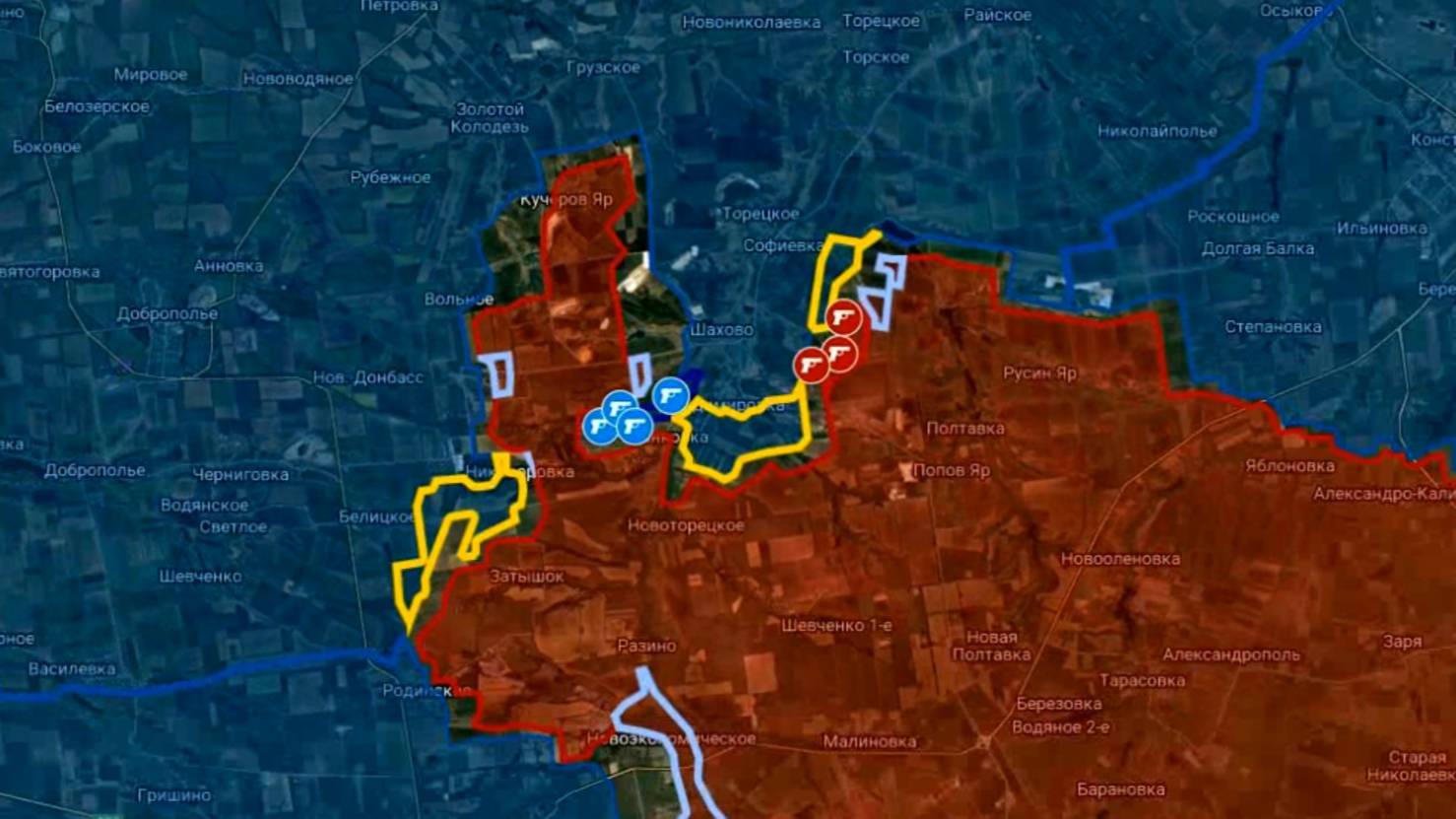 Карта боевых действий. Угроза окружения