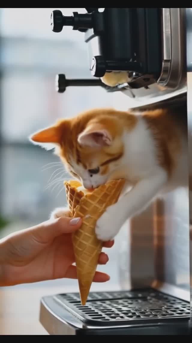 🍦 Котёнок украл мороженое!