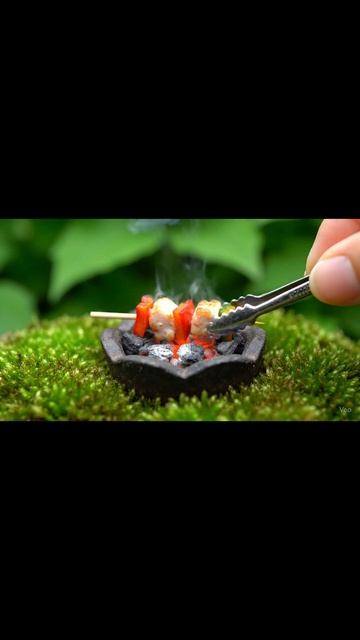 Мини-Шашлык для кота на гриле 🔥 | Tiny BBQ Kebab ASMR #shorts #tinykitchen #catchef