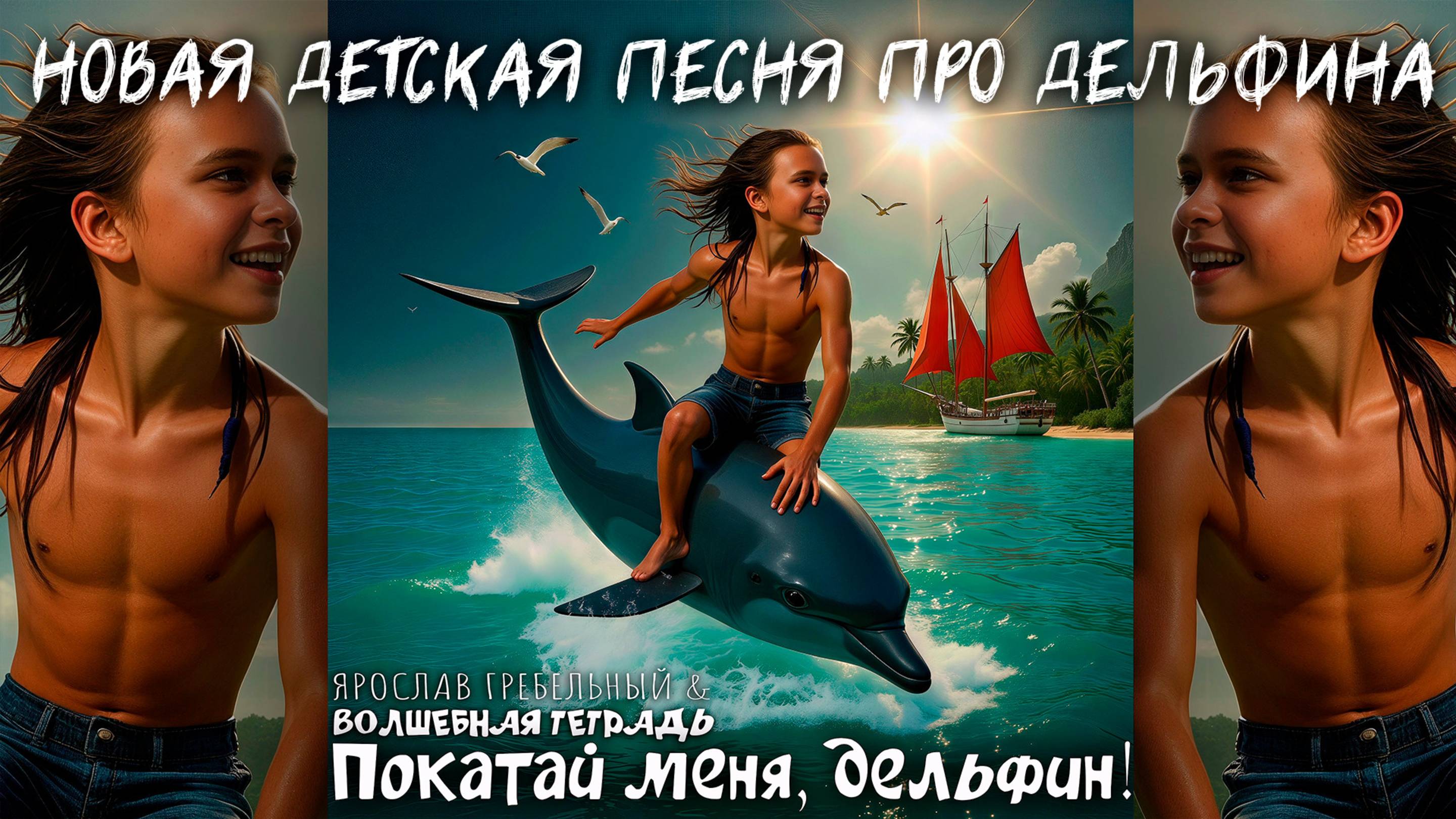 Волшебная тетрадь. Ярослав Гребельный.  "Покатай меня, дельфин"! Новая песня про дельфинов и море.