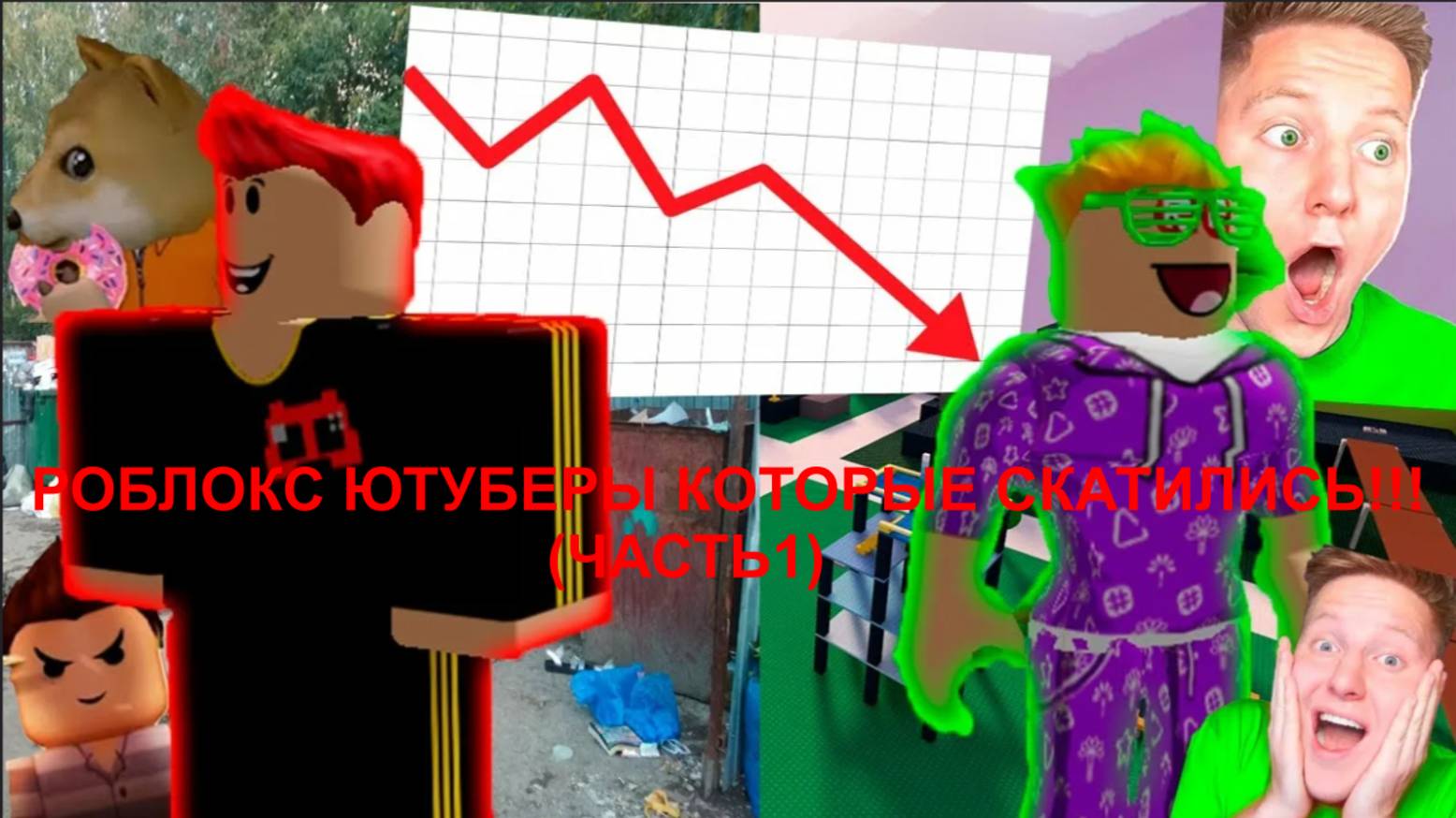 Роблокс ЮТУБЕРЫ КОТОРЫЕ СКАТИЛИСЬ!!!(Часть1)