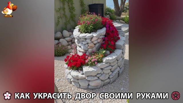 Как украсить двор дома фото идеи 🏡 для дачи и сада своими руками 🌷🪻🌺💮  (907)