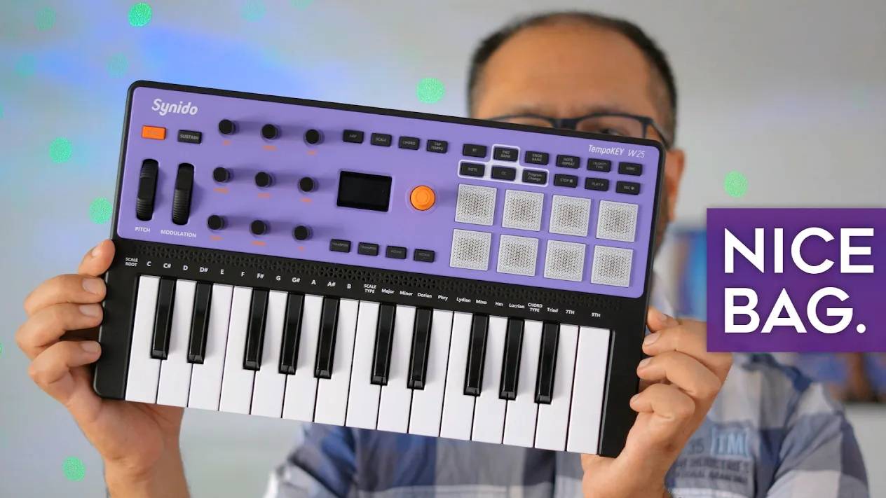Synido TempoKEY W25: Battery Powered MIDI Controller with Lots of Features