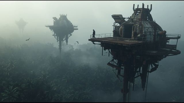 Floating Temple Ruins 🌫️ 2-Hour Dark Ambient  Mist-Choked Jungle  Forgotten Engines  Lone Drifter