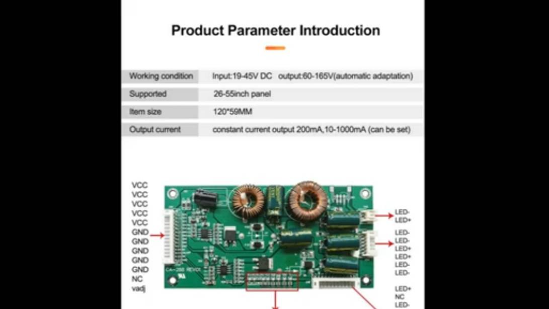 Универсальный драйвер LED CA-288 для подсветки телевизоров (подключение ...