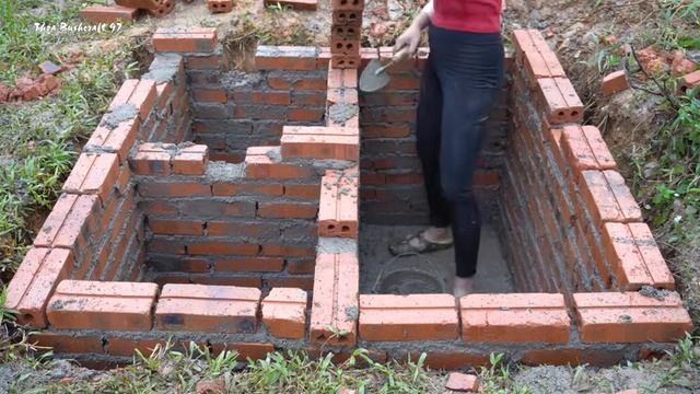 Brick Septic Tank Construction And Waterproofing Techniques - Pipe System Installation. Thoa Bushcra