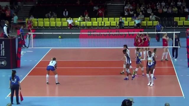 ЧЕ 2019 женщины полуфинал Италия против Сербии 2019-09-07 техническое видео со звуком