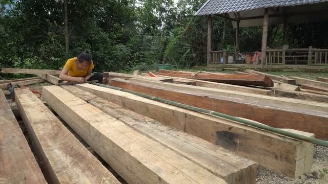 Journey build wooden house the middle wild forest, the girl carriers whole forest. Ly An Nhien68