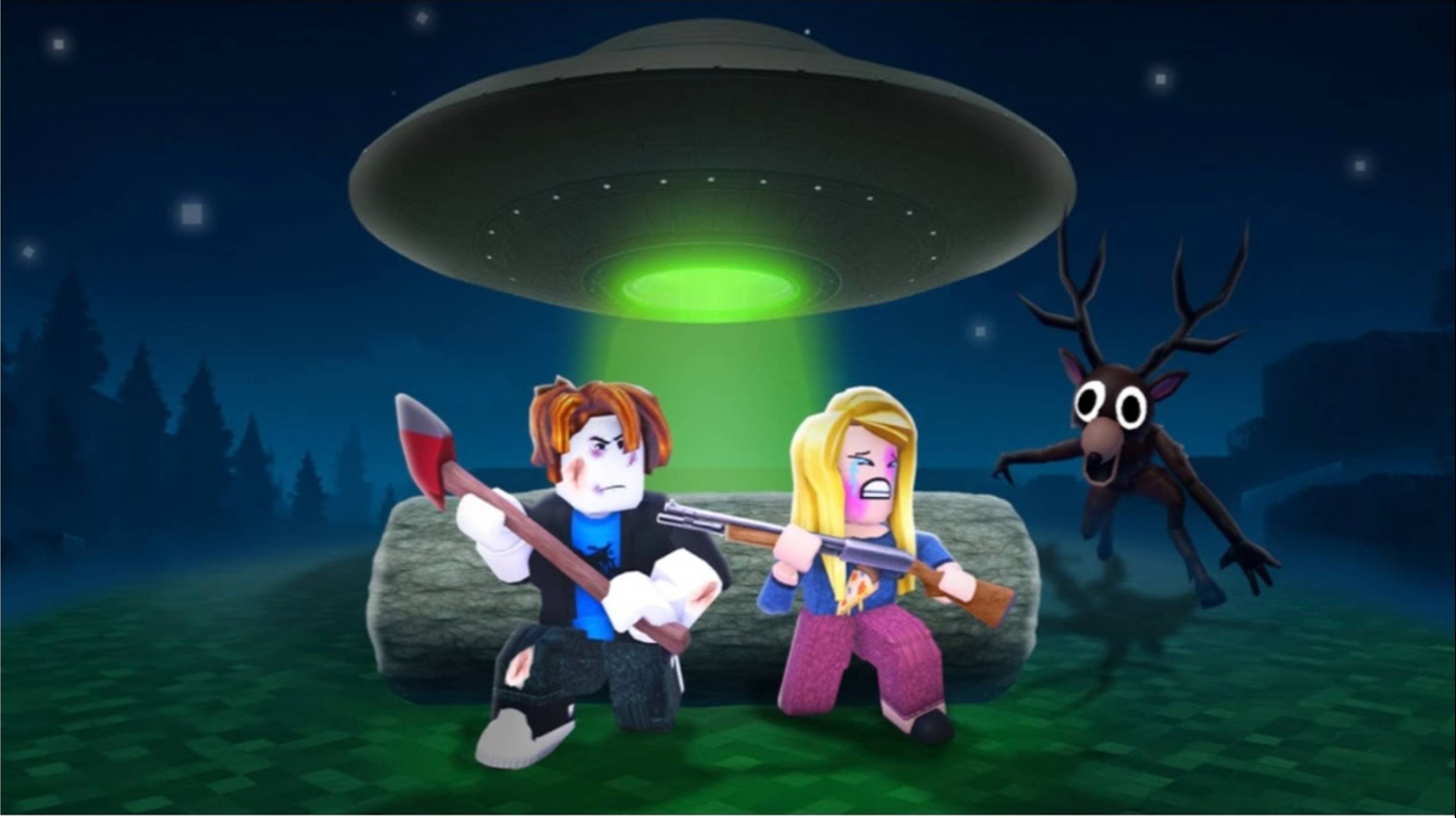 Мы выжили 99 ночей в лесу в роблокс