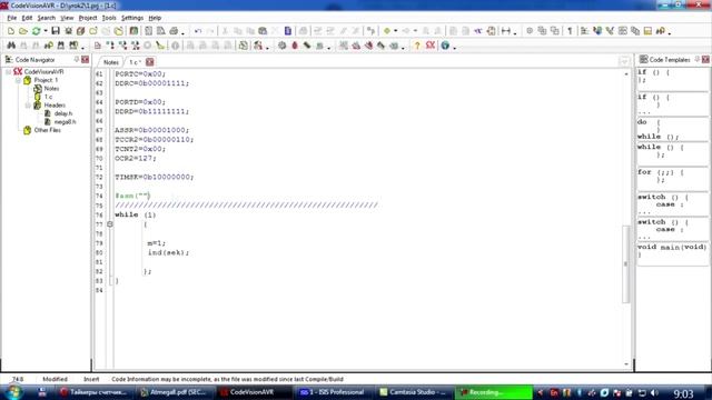 CodevisionAVR Пишем часы
