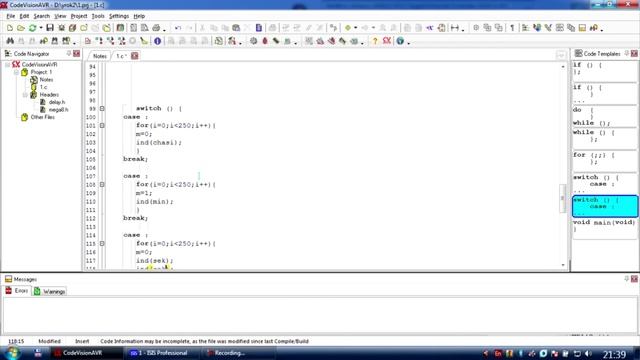 CodevisionAVR - Переключатель switch_case