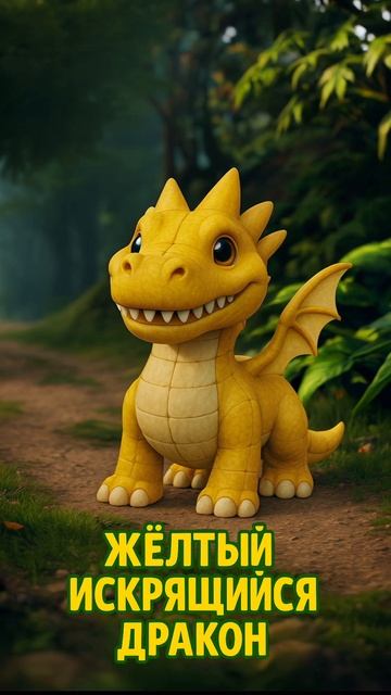 Желтый искрящийся дракон