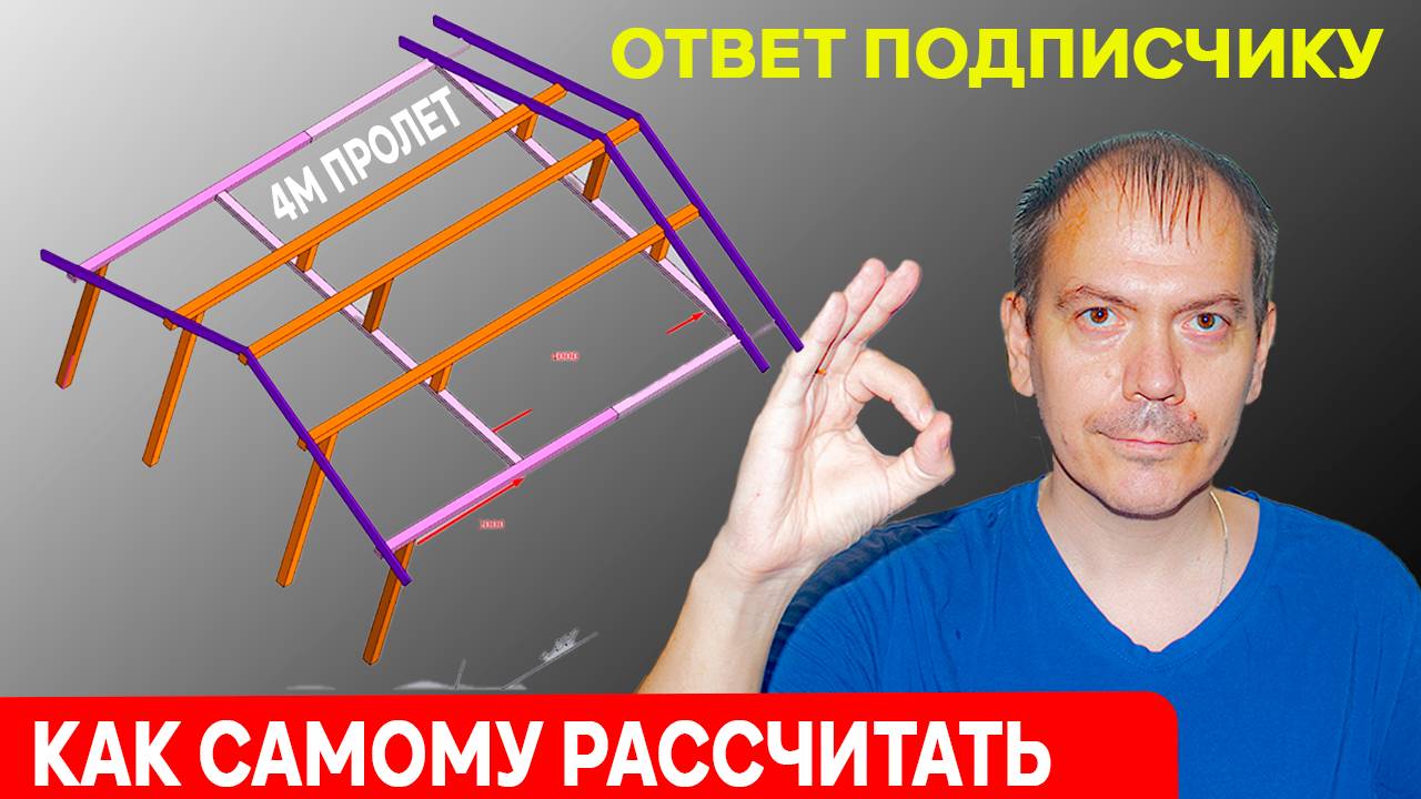 Как САМОМУ рассчитать ПОДСТРОПИЛЬНЫЕ ПРОГОНЫ в конструкции каркасного дома