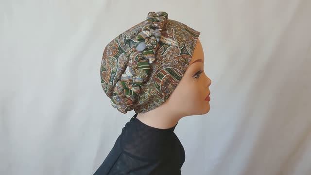 Чалма А-ля Рюс с косичкой из 100% шерсти