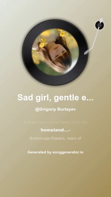 Sad girl, gentle eyes, Buttercups-flowers, tears of despair.