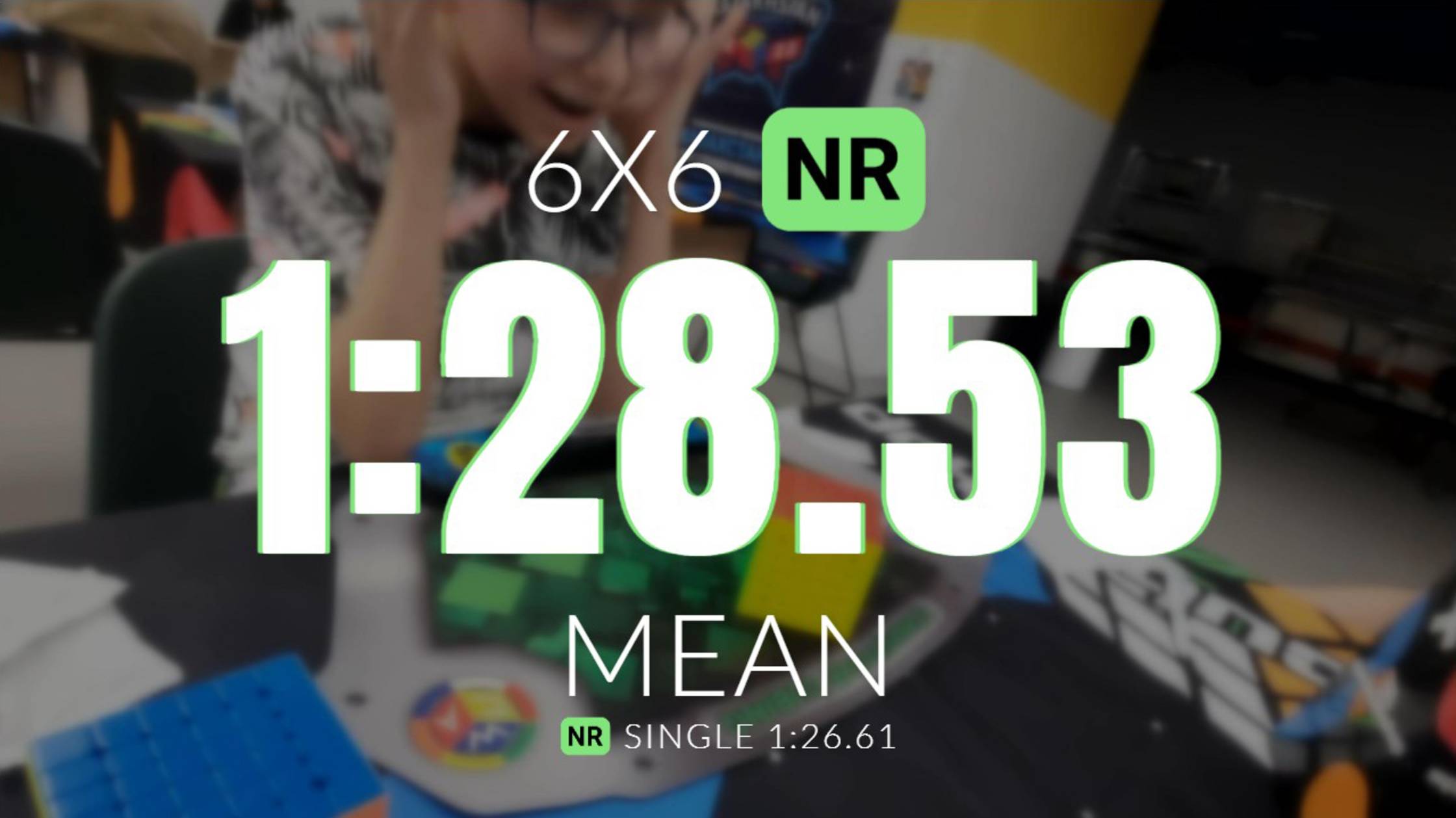 NR [1:28.53] 6x6 Mean (1:26.61 NR Single) // Cubing Kazakhstan Nationals 2023