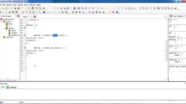 CodevisionAVR - ШИМ