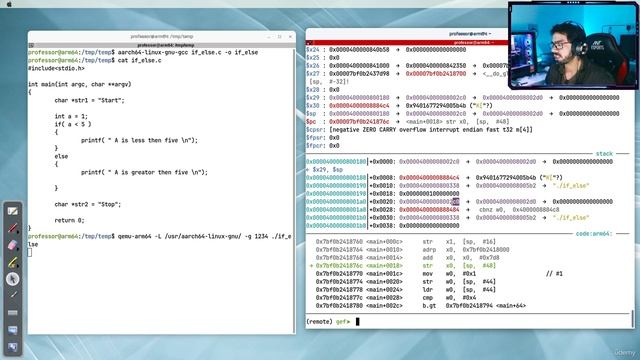 12.8 -Practical demonstration of code construct of if-else in GDB debugger